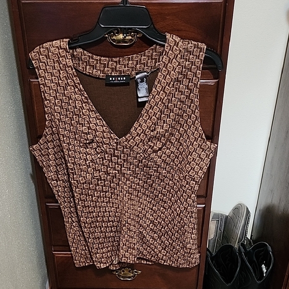 Axcess | Tops | Brown Patterned Womens Top | Poshmark